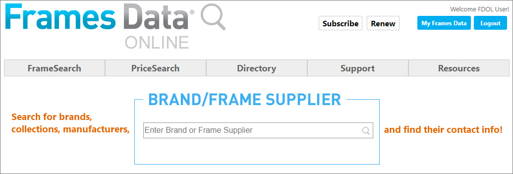 Take a Tour of Frames Data Online