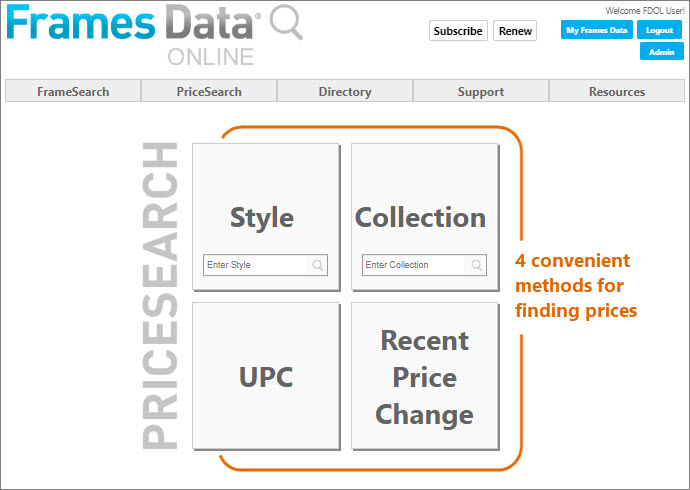Take a Tour of Frames Data Online